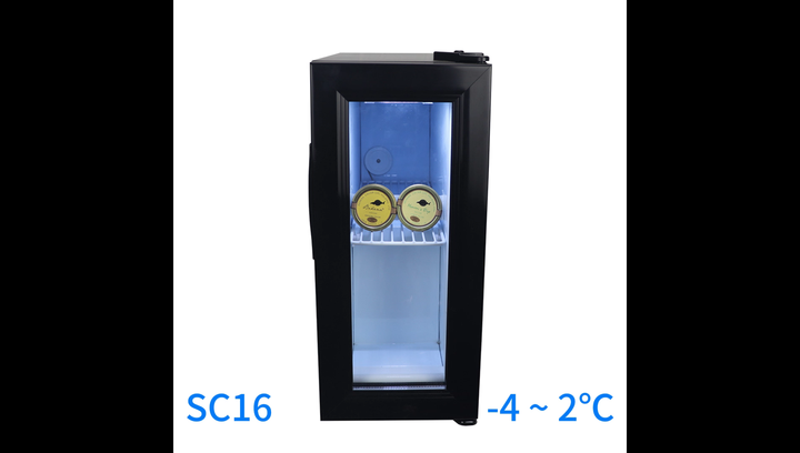 Mini Refrigerator Caviar Fridge with Glass Door - 16L