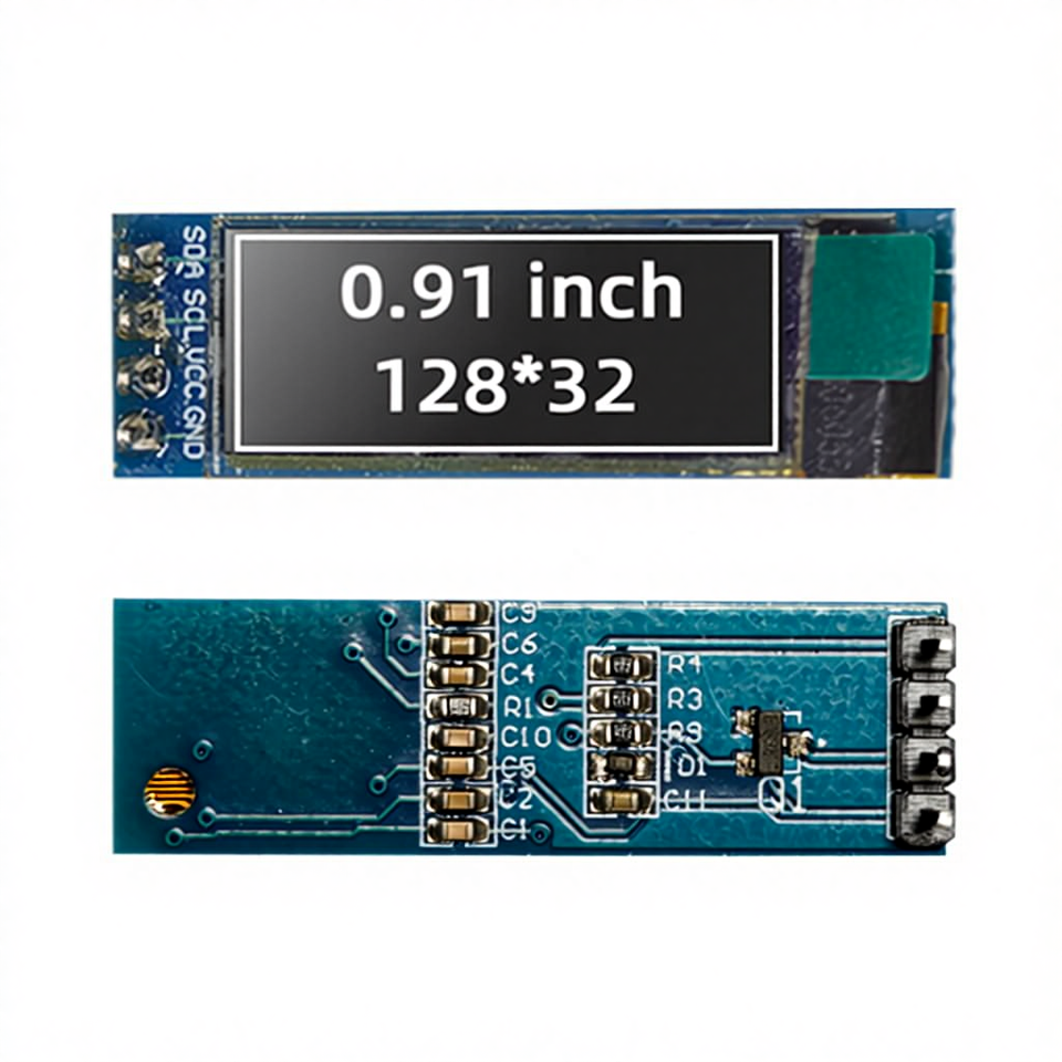 TONWELL 128x32 SSD1306 OLED Display 0.91 Inch I2C 4-Pin Single Color ...