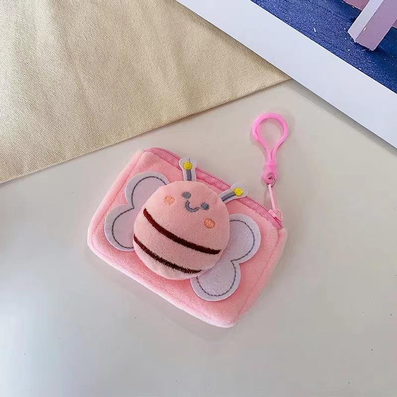 Adorable Little Girl Heart Honeybee Cartoon Mini Wallet Charm Cartoon ...