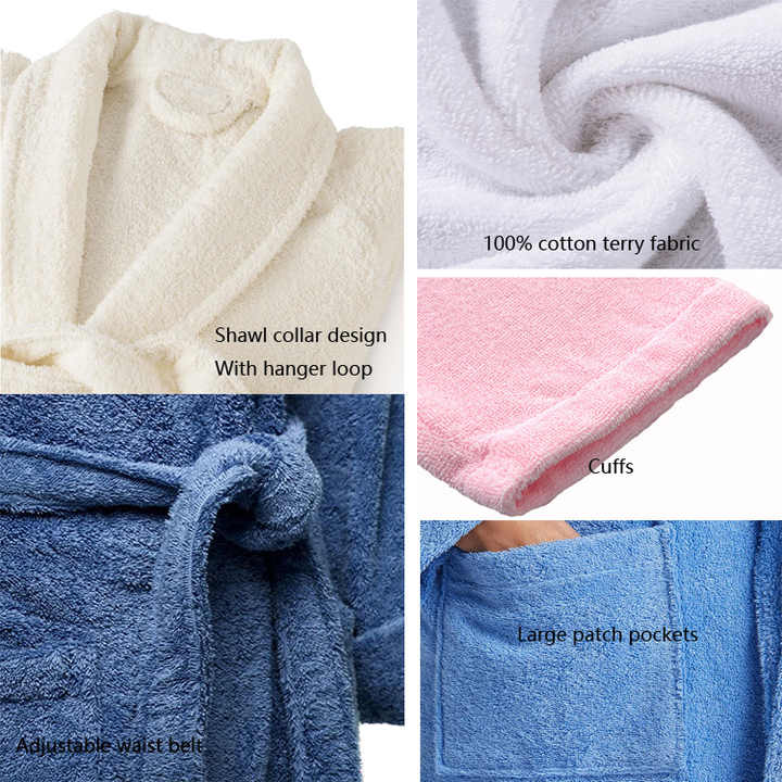 Bathrobe Set Home Hotel Spa Bathrobe 100% Cotton Family Set