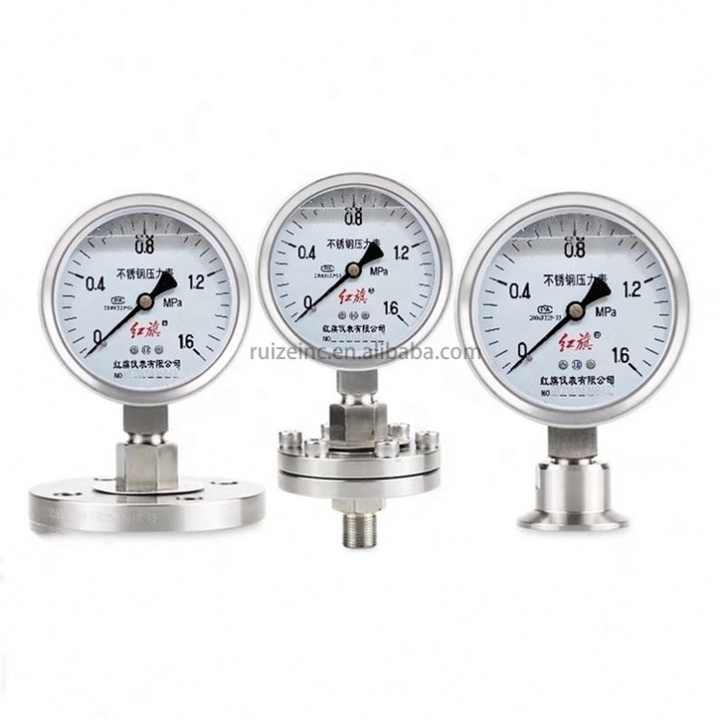 stainless steel diaphragm pressure gauge YTP-100BF threaded Chuck connection| Alibaba.com