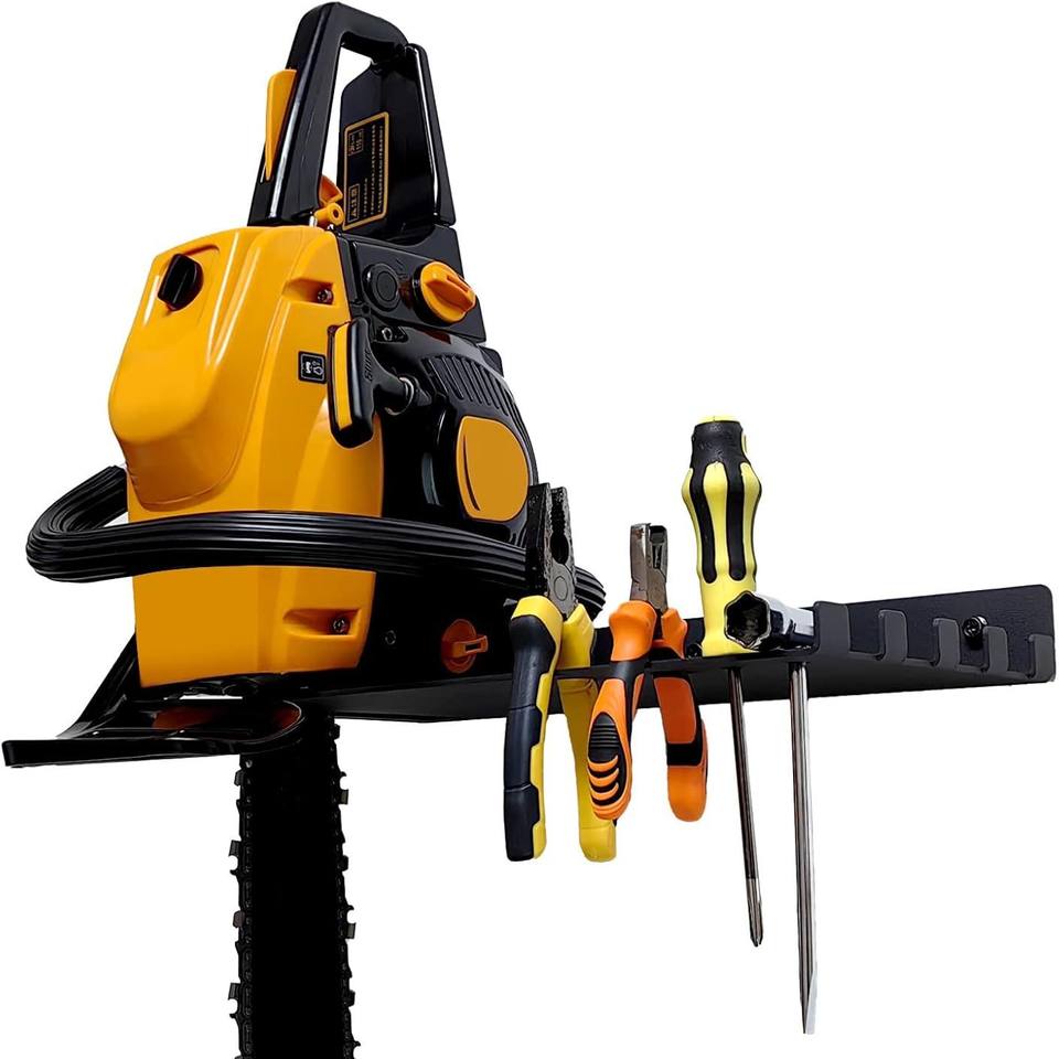 Chainsaw Rack Shelf Stand Chain Saw Wall Mount Hanger Hook Garage ...