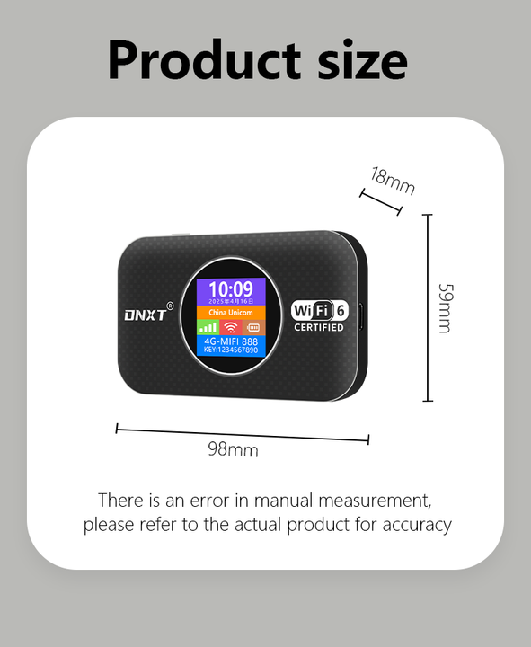 DNEXT MF967 Black 4G Router with SIM Card Slot 5G Wifi and 3000mAh Mobile Pocket Wifi Mifi Type ...