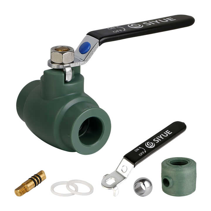 1/2IN Green PPR Ball Valve with Brass Ball Suitable for Hot and Cold Water, Engineering and Home ...