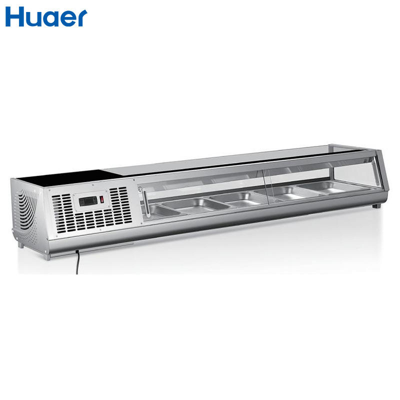 Sushi Showcase Counter Top Refrigerated Stainless Steel Single Layers ...