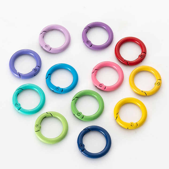 PD548 Colorful Plated Round Locking Carabiner Snap Clips Carabiner ...