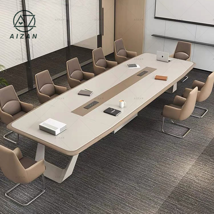 Customized Size Big Conference Table White Modern Design