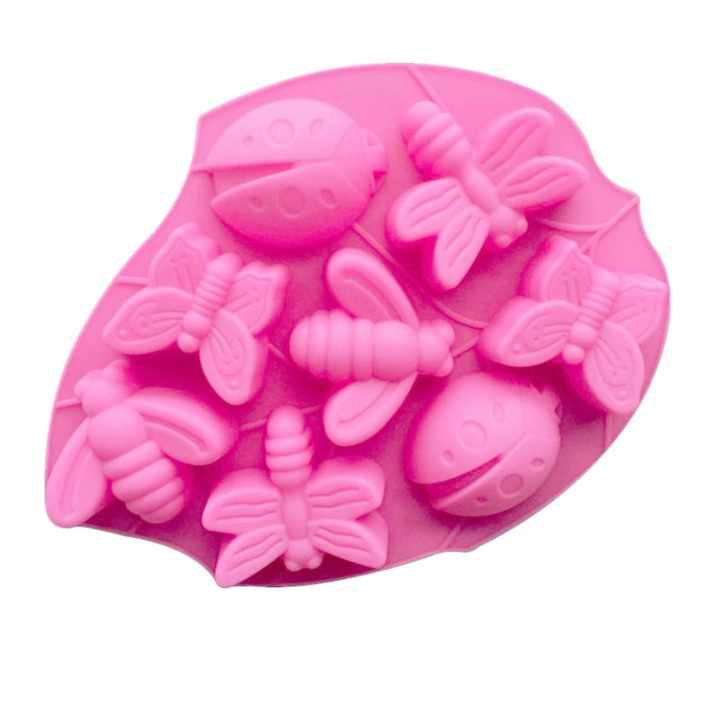 8 Hole Butterfly and Insect Shape Silicone Cake Fondant Mold DIY ...