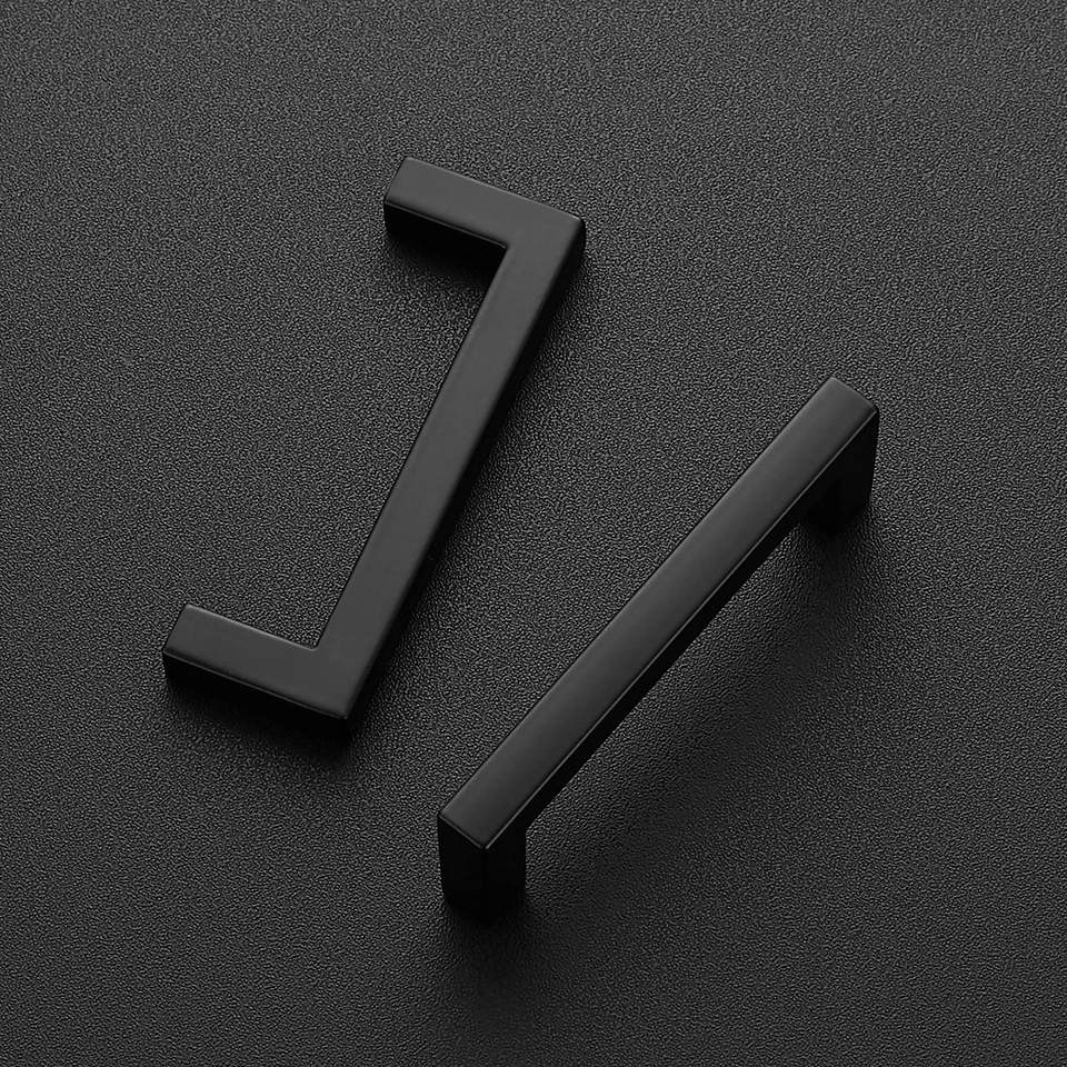 custom square shape black handle Stainless Steel furniture hardware ...