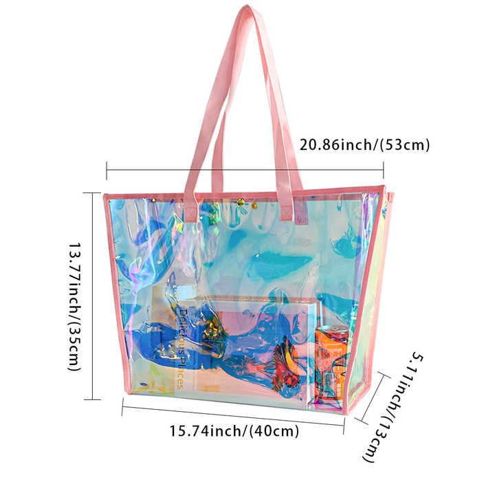 Wholesale Fashion Waterproof Clear Pvc Plastic Iridescent Clear ...