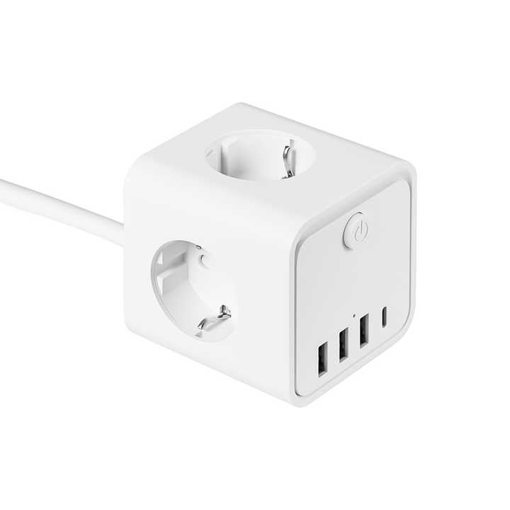 European Standard Type-C/USB Fast Charging 2M Extension Cord Modular ...
