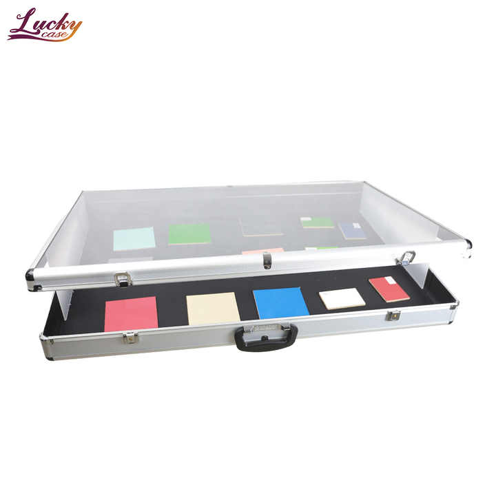 Aluminum Glass Top Display Locking Travel Table Counter Top Case