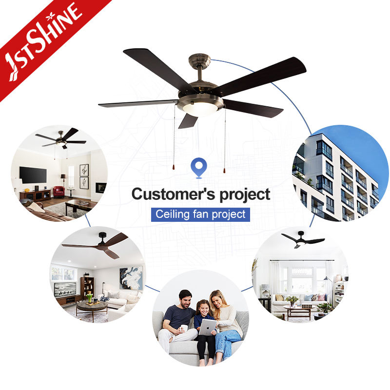 1stshine Bedroom Wood Grain Pull Chain AC Motor 3 Speeds Ceiling Fan ...