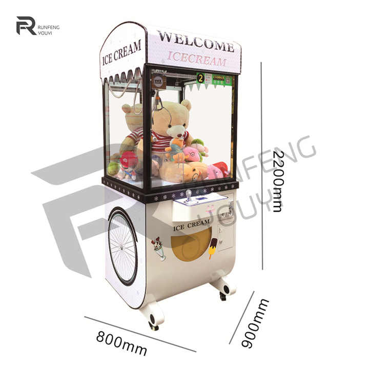 White toys claw machine claw crane machine coin operated machine doll ...