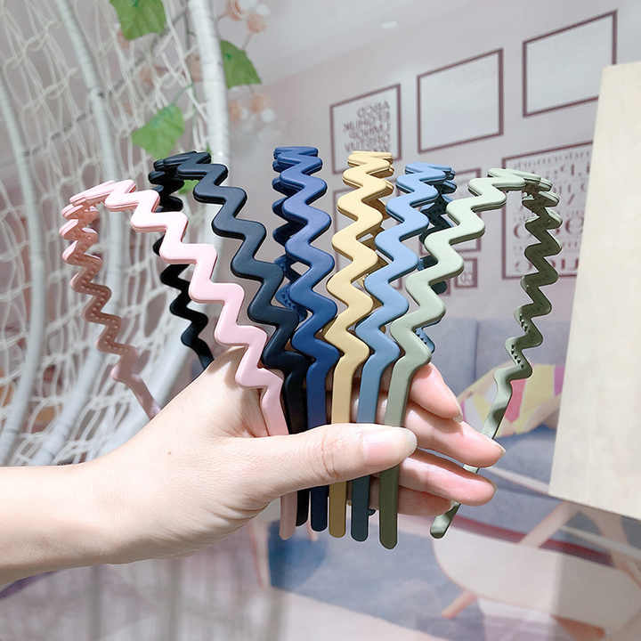 Japanese Korean Style Frosted Morandi Color Wave Hair Hoop All-Match ...