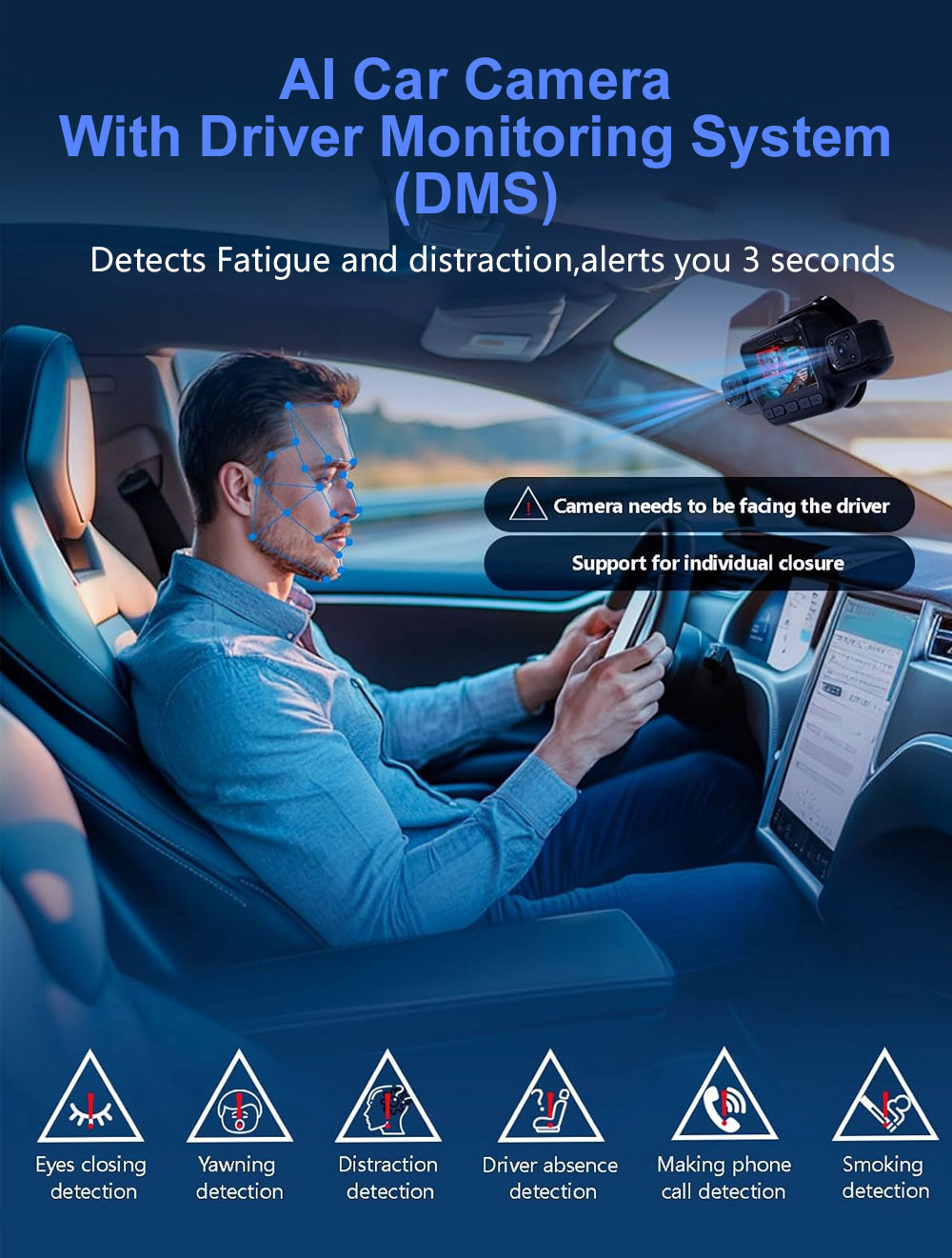 Buy Driver Monitoring System AI WiFi GPS Sentry Mode | Alibaba.com
