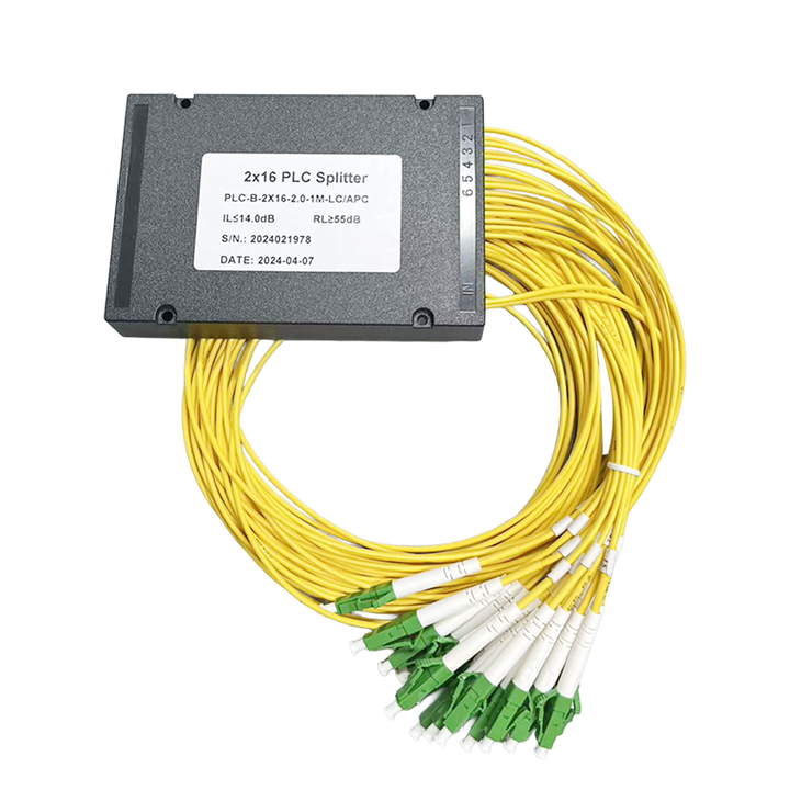 PLC Cassette Type SM 2x16 LC-APC Fiber Optic Splitter Square Head Tail ...
