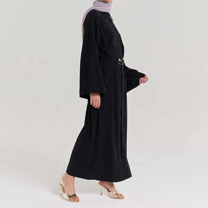 Luxury Turkish Women Muslim Abaya Dress Solid Color Long Sleeve Elegant Oversized Long Dress ...