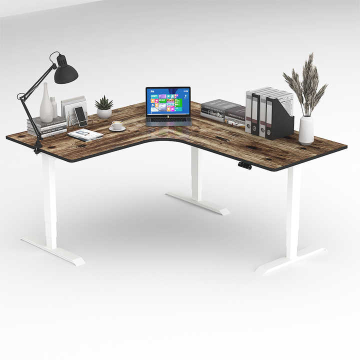 Office Desks Modular ,Metal Workstation Legs L Shaped Electric Stand up ...