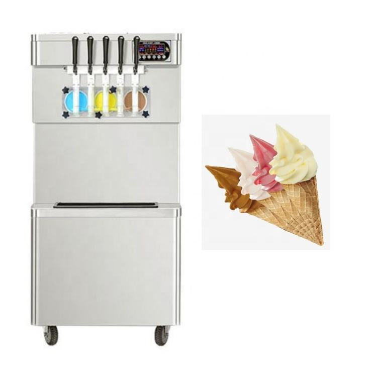 5 Flavors Soft Serve Ice Cream Machine - Easy & Efficient