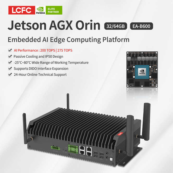 Jetson AGX Orin-32GB AI Edge Computer EA-B600, Supports DIDO Interface Expansion, Fanless ...
