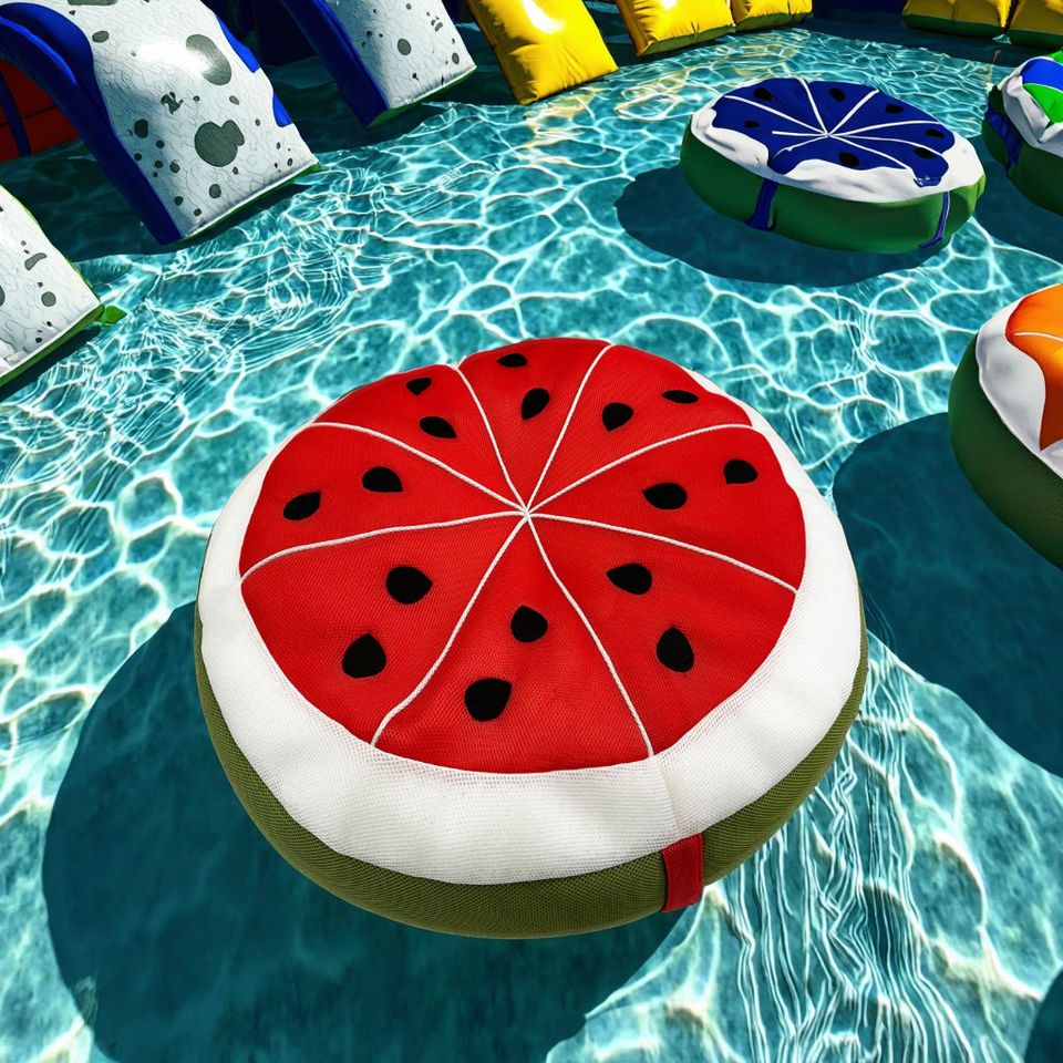 Watermelon Pool Floats Quick Draining Fabric Round Loungers and Pool ...