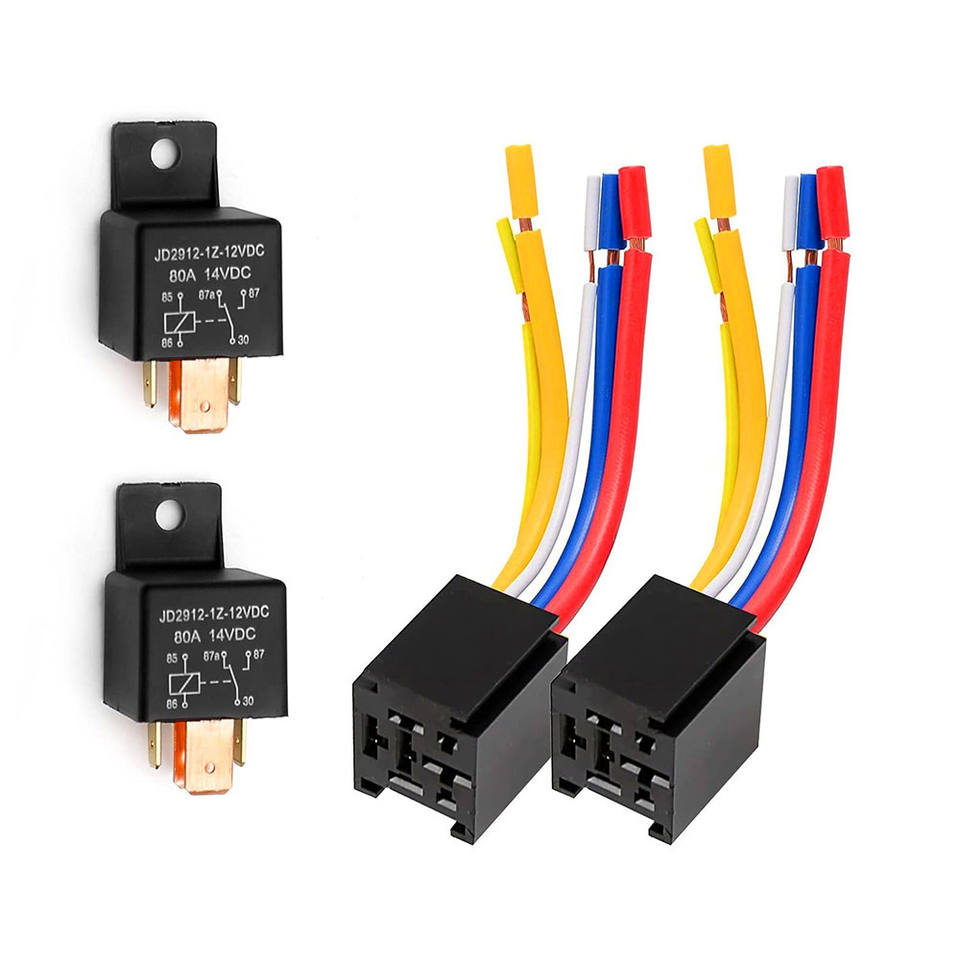 5-Pin 5 kawat 80A 12V JD2912-1Z-12VDC SPDT soket Plug 14VDC Relay tahan ...