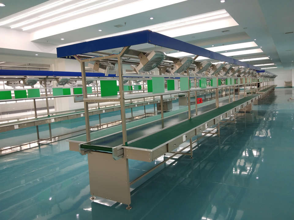 Long Table Assembly Line Workbench | Industrial Conveyor Production ...