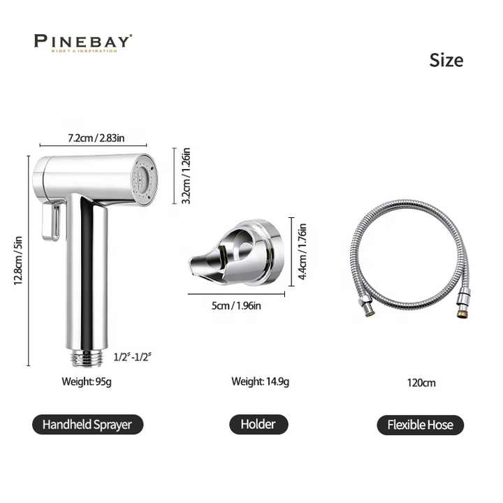 PINEBAY Non Electric Magnetic Bidet Sprayer Set ABS Plastic Bidet Spray ...