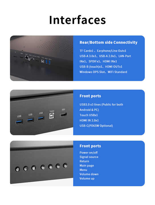 Riotouch 65 75 86 100 110 inch Android 4K Digital Flat Panel Meeting ...