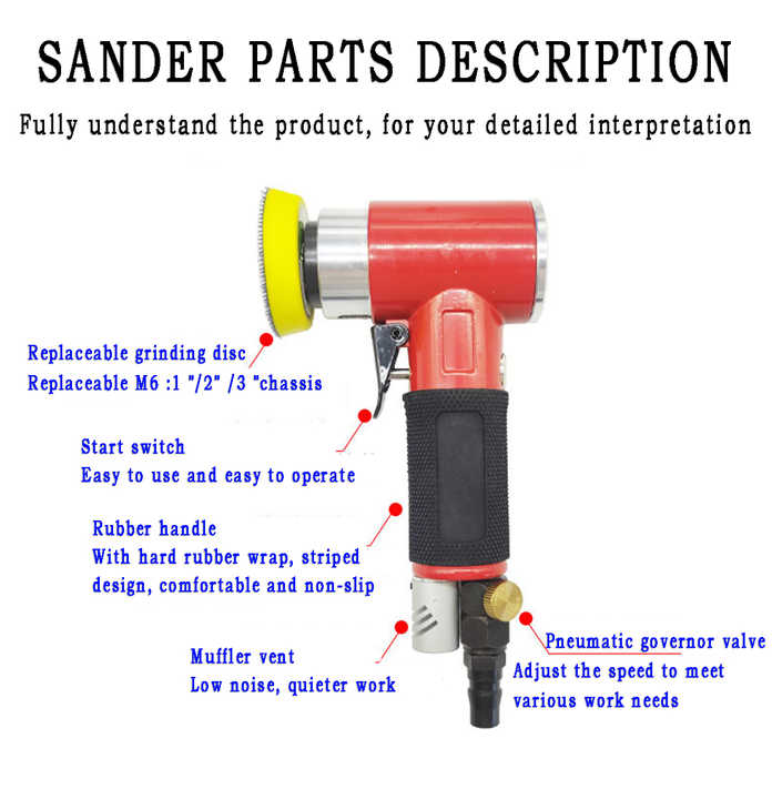 Sonidec 2" Pneumatic Polisher/Sander - for Mold Polishing & Auto Body ...