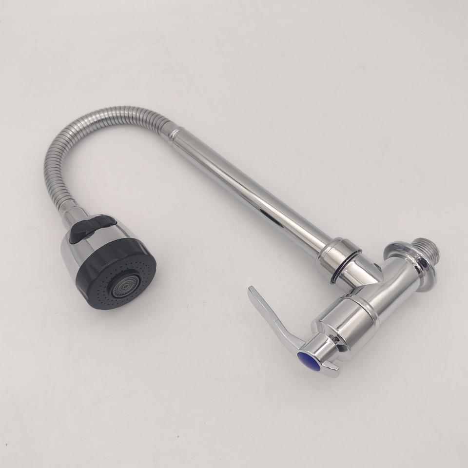 Modern Single-Handle Cold Wall-Mounted Kitchen Sink Faucet Chrome ...