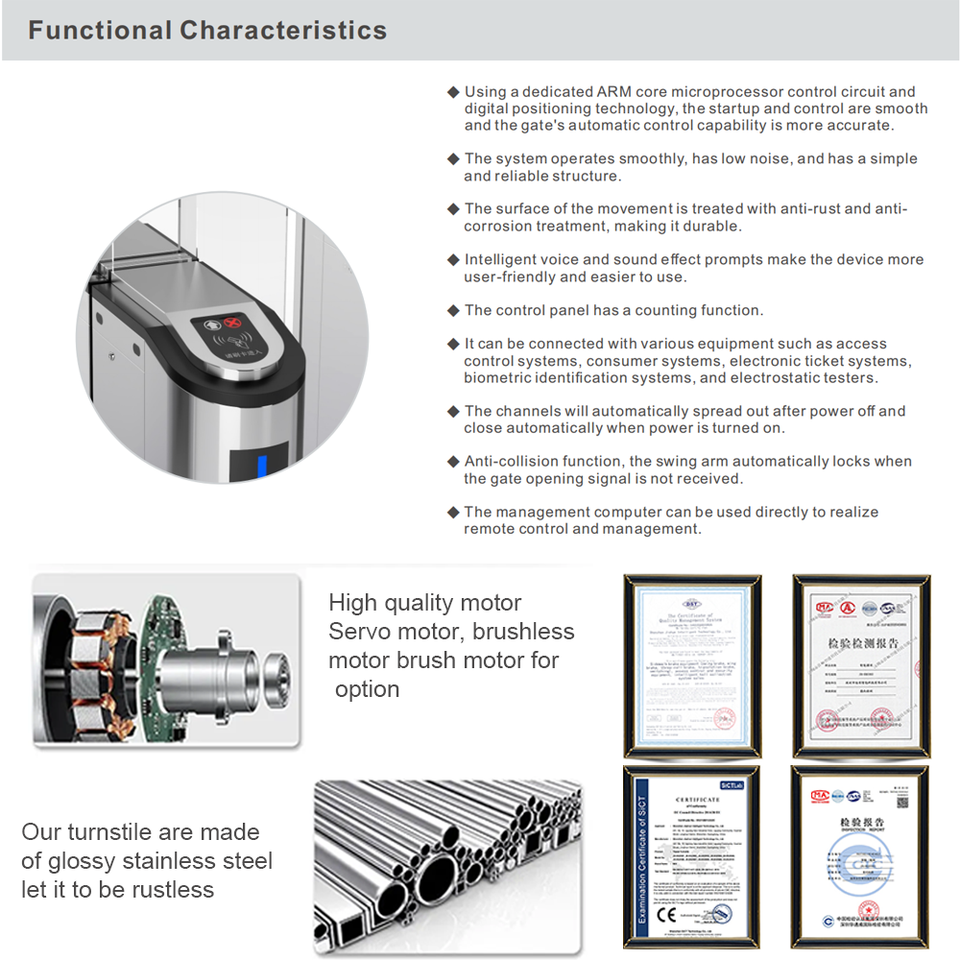 Mingxu Customizable Sliding Optical Turnstile Sliding Barrier Gate with ...