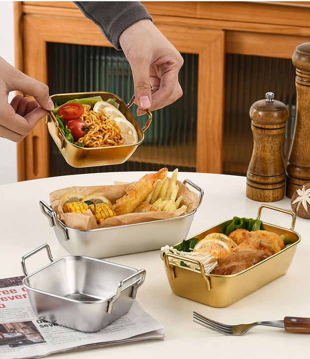 Korean Style Fried Chicken Tray with Handle - Perfect Snack Basket