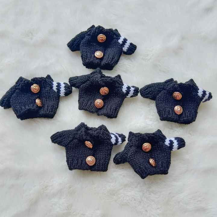 Mini 14cm Labubu Jelly Clothes Cute Knitted Sweater Cotton Doll Hat and ...