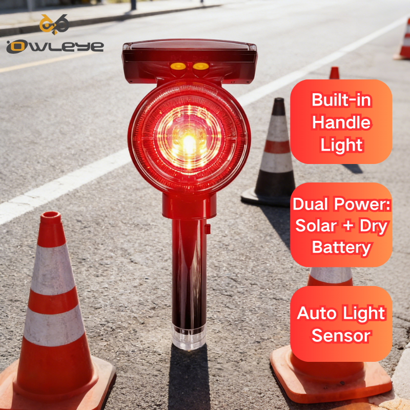 OWLEYE Solar Powered Traffic Cone SWLN5-HL-High-Intensity Prismatic ...