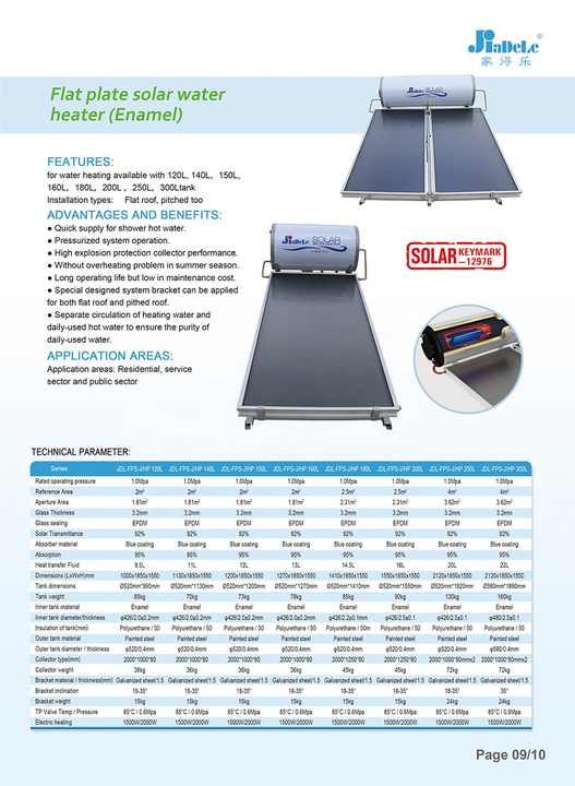 JIADELE 100L 200L 300L tank Capacity Solar Boiler High Pressure Flat ...