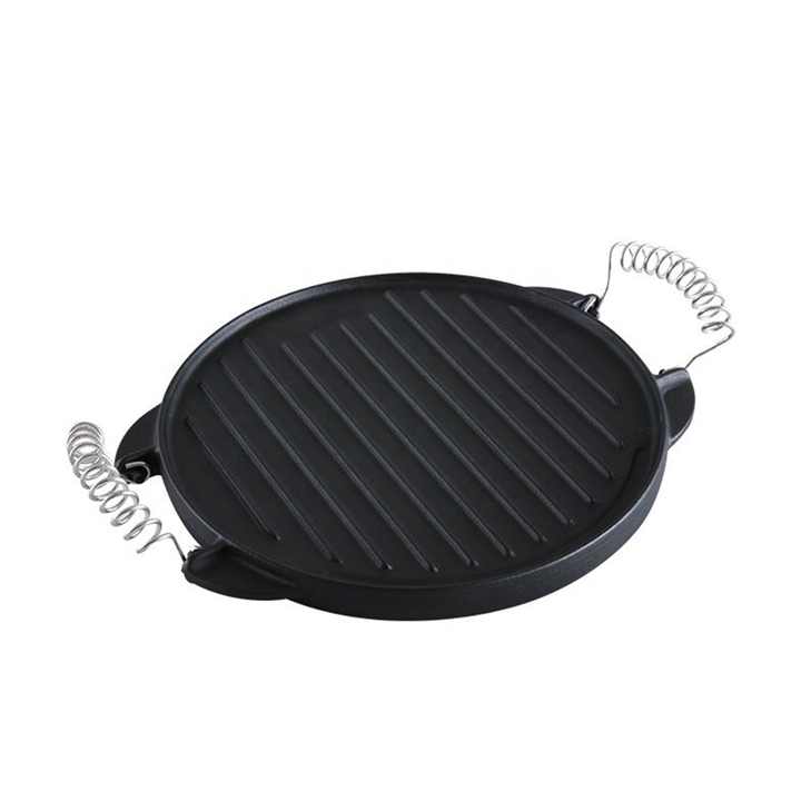 Pre-seasoned Cast Iron Round Reversible Plancha Grill Plate,Reversible ...