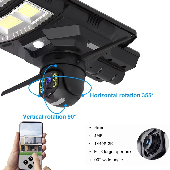 Sim Card Solar Street Light With CCTV Camera 4g Doctrine Best V380 ...