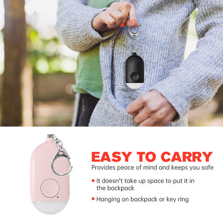 Rechargeable 130db Personal Safety Alarm Keychain for Women