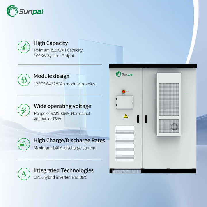 Sunpal Lifepo4 Lithium Battery 100kWh 215kWh Solar System 50kW Outdoor ...