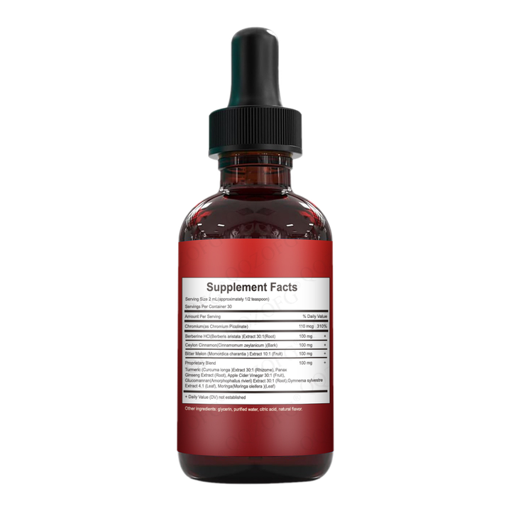 Berberine Liquid Drops 60ml Sugar Free Vegan Supplement Ceylon Cinnamon ...