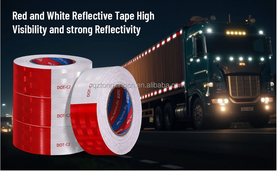 HIGH INTENSITY VISIBILITY REFLECTIVE SAFETY Safety Red and White DOT-C2 ...