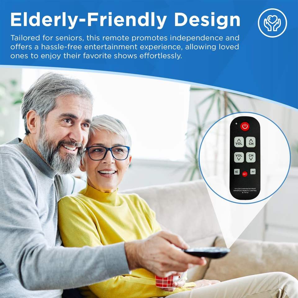 Large-Button Senior Remote: Easy, Learnable. for TVs/Boxes. Dementia ...
