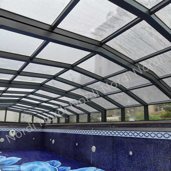 Modern Electric Retractable Aluminium Pool Cover Sunroom Set Tempered ...