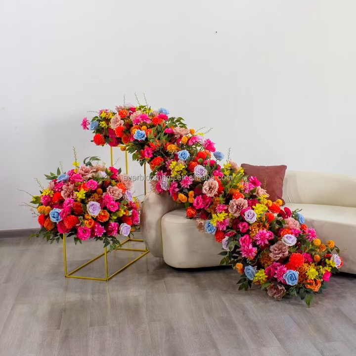 M09 Customized Artificial Runner Flowers Fake Silk Flower Arrangements ...