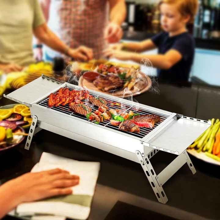 Portable Charcoal Grill Stainless Steels BBQ Grill Collapsible Small ...