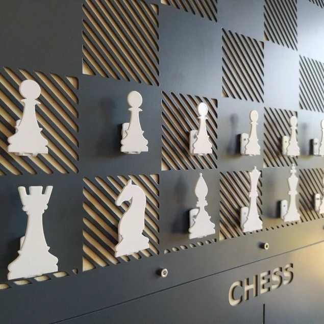 Wall Mount Key Storage Deluxe Wall Mount Chess Board With Metal Layers ...