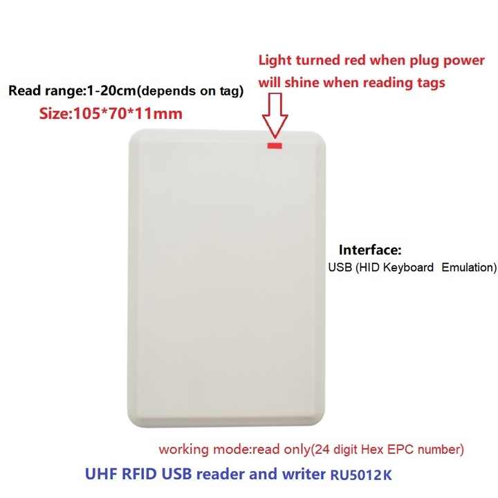 Portable Mini USB UHF RFID Reader Writer with Keyboard Emulation & OEM Support