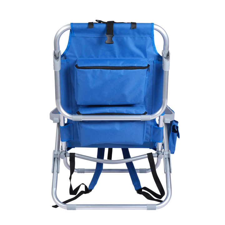 Folding Backpack Aluminum Beach Chair and Two Bags on Backrest Big ...